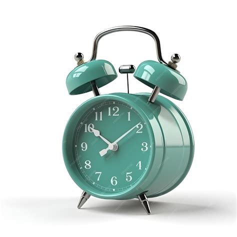 Premium Photo Blue Retro Style Alarm Clock Isolated On White Background