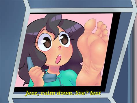 Rule 34 Barefoot Big Feet Blush Dialog Dialogue Elena Elena