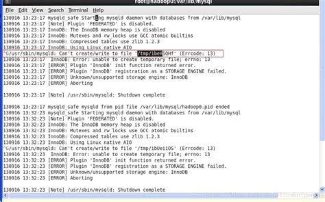 解决starting mysql the server quit without updating pid file的问题 the