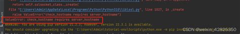 pip升级报错 valueerror check hostname requires server hostname csdn博客