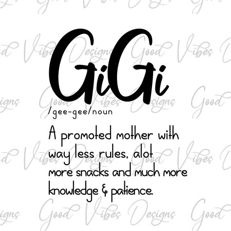 Gigi Definition Svg Gigi Svg Gigi Noun Svg Gigi Grandmother Svg