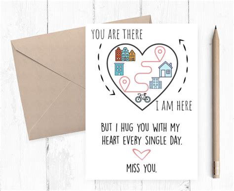 Miss You Card Printable Miss You Card Quarantine Card I Miss You