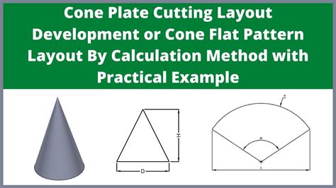 cone plate cutting layout or cone flat pattern layout by calculation