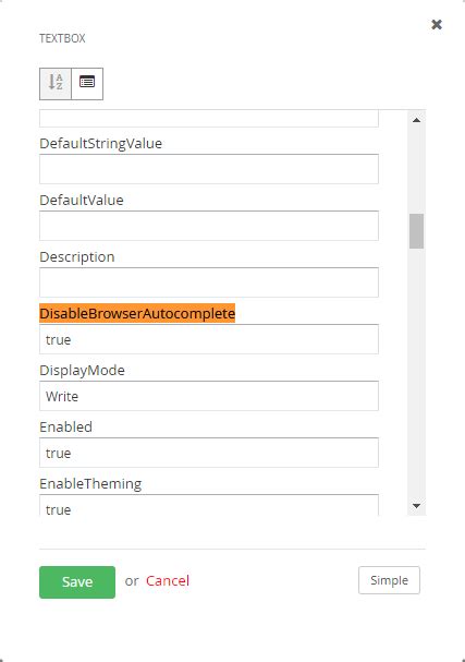 how to disable browser autocomplete for selected textbox fields in
