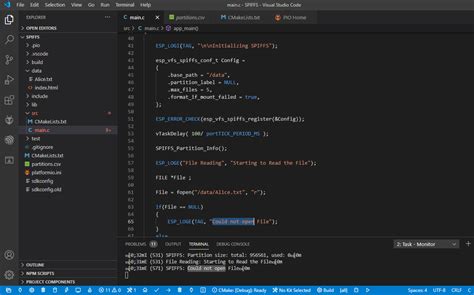 unable to build and upload spiffs filesystem image with framework esp