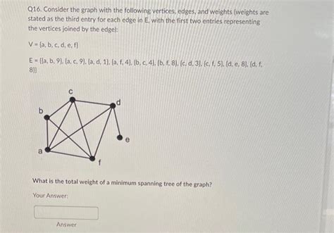 [solved] Q16 Consider The Graph With The Following Vertic