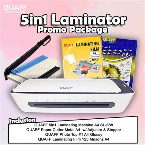 5in1 Quaff Sl688 A4 Laminator Hot And Cold Laminating Machine W Cut