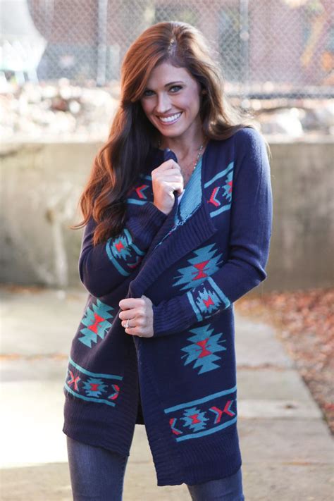 Rising Sun Aztec Cardigan Navy Aztec Cardigan Autumn Winter