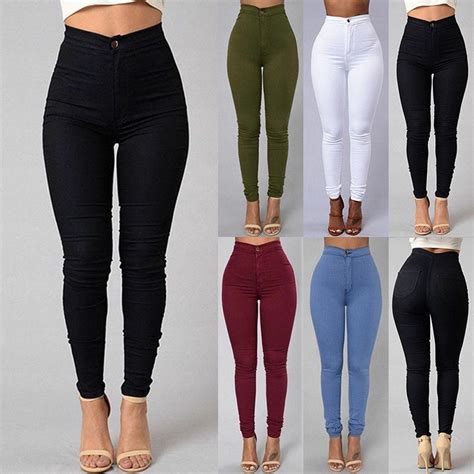 Hirigin High Waist Stretch Jeans Slim Pencil Trouser Women Clothing