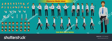 set character model different states stock vector royalty free 1737708668