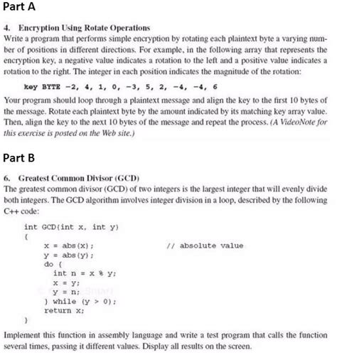 solved part a 4 encryption using rotate operations write a