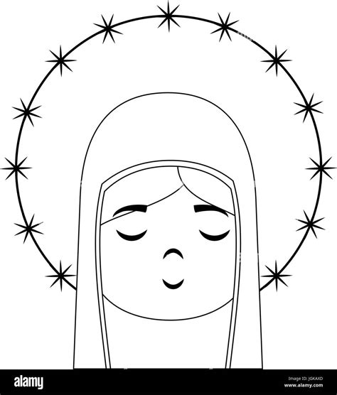 Virgin Mary Cartoon Icon Vector Illustration Graphic Design Stock