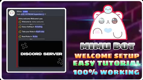mimu bot greet message mimu bot welcome setup xstreamleague