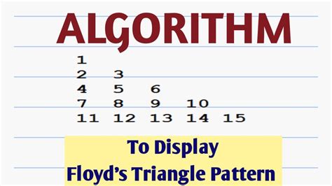 algorithm to display floyd s triangle pattern algorithm flooyds