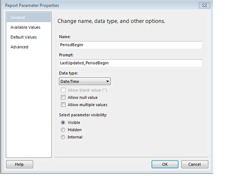 ssrs using calendar to select date parameters