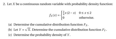 solved 2 let x be a continuous random variable with prob