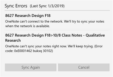months of onenote sync error code 0xe0001462 bukxq 30102 microsoft