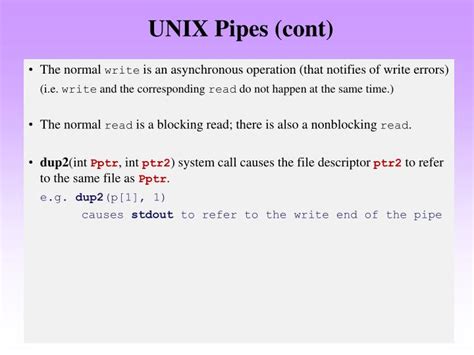 ppt unix signals and pipes powerpoint presentation id 1091284