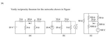 Solved Verify Reciprocity Theorem For The Networks Shown In