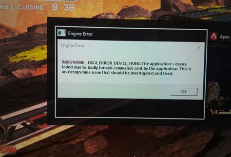 engine error 0x887a0006 dxgi error device hung apexlegends
