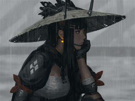배경 화면 Guweiz 사무라이 여자들 전사 판타지 소녀 팬 아트 그림 삽화 램프 공상 과학 소설 Z W