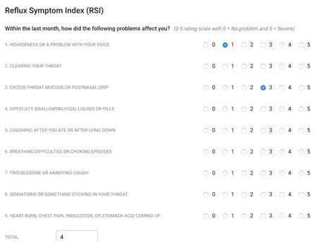 Reflux Symptom Index Rsi Seriousmd Beamer