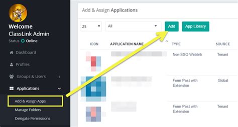 classlink app how to add and use admin portal