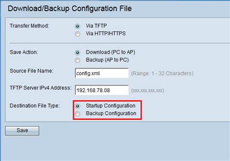 download backup configuration on the wap571 cisco