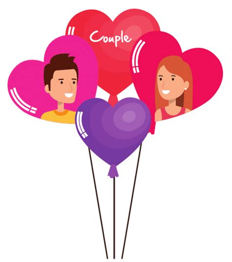 Balloons Helium With Lovers Couple Avatars Characters 素材 Canva可画