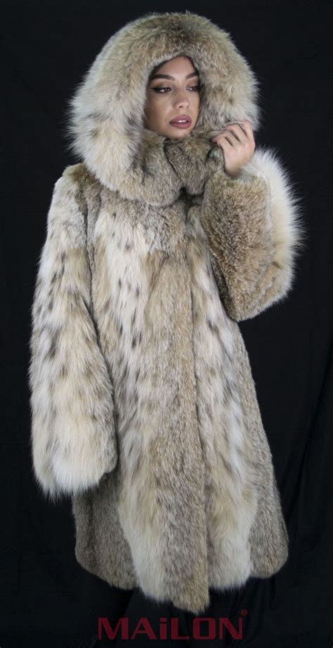 Canadian Lynx Fur Coat With Hood Cites Size Medium New Collection