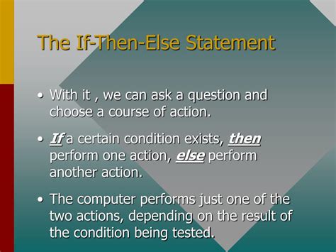 ppt the if then else statement using c powerpoint