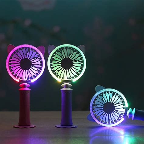 Portable Led Light Fan Mini Handheld Portable Battery Operated