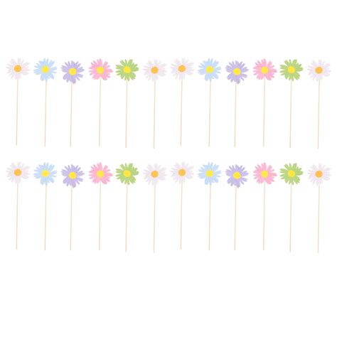 Etereauty Picks Flower Cupcake Daisy Cake Topper Toppers Party Dessert
