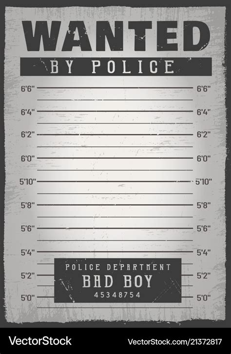 Police Mugshot Background Royalty Free Vector Image