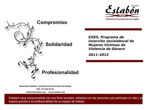 Exeo Programa Inserción Sociolaboral De Mvvg Ppt