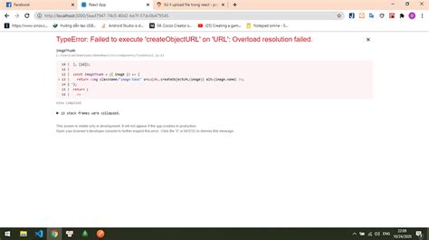 troubleshooting failed to execute createobjecturl on url overload