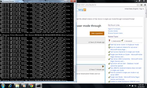 how to start the default instance of sql server in single user mode
