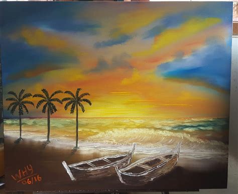 Lukisan Catan Pemandangan Tepi Pantai Pemandangan Indah Sekali My Xxx
