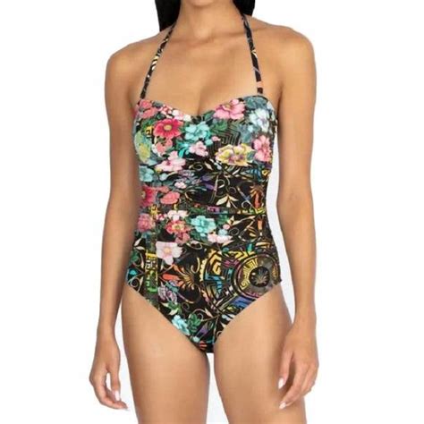 Johnny Was Swim New Johnny Was Ruched Sweetheart One Piece Swimsuit