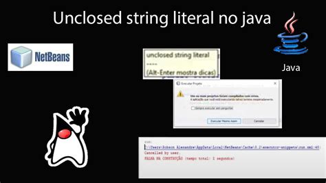 unclosed string literal no java youtube