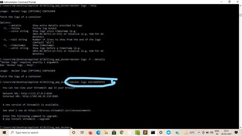 error running streamlit docker using streamlit streamlit