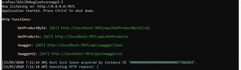 swagger ui for azure function v2 and v3 apis