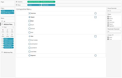 how to build collapsible menus in tableau phdata