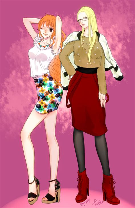 Safebooru 2girls Blonde Hair Glasses Kalifa Multiple Girls Nami One