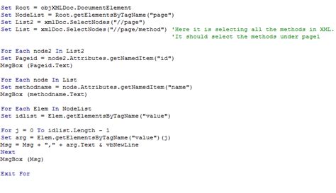 vba how to get dynamic node and element values in xml using vb