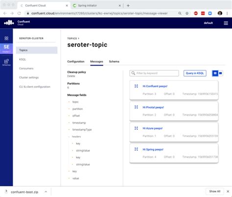 messing around with apache kafka using the confluent cloud free trial