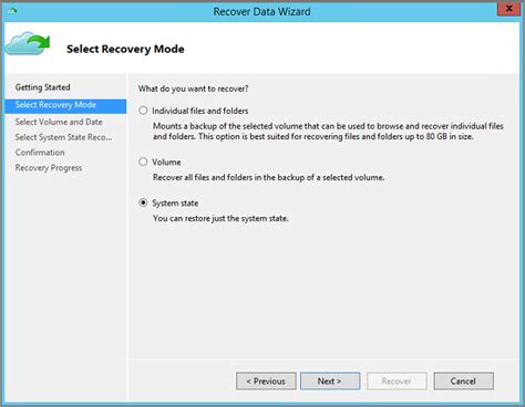 restaurer l état du système sur un serveur windows server azure