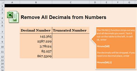 remove decimals from excel