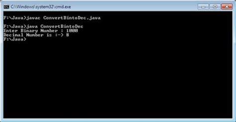 convert binary integer to decimal number example java examples