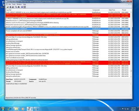 osd task sequence failed installsoftware failed 0x80004005